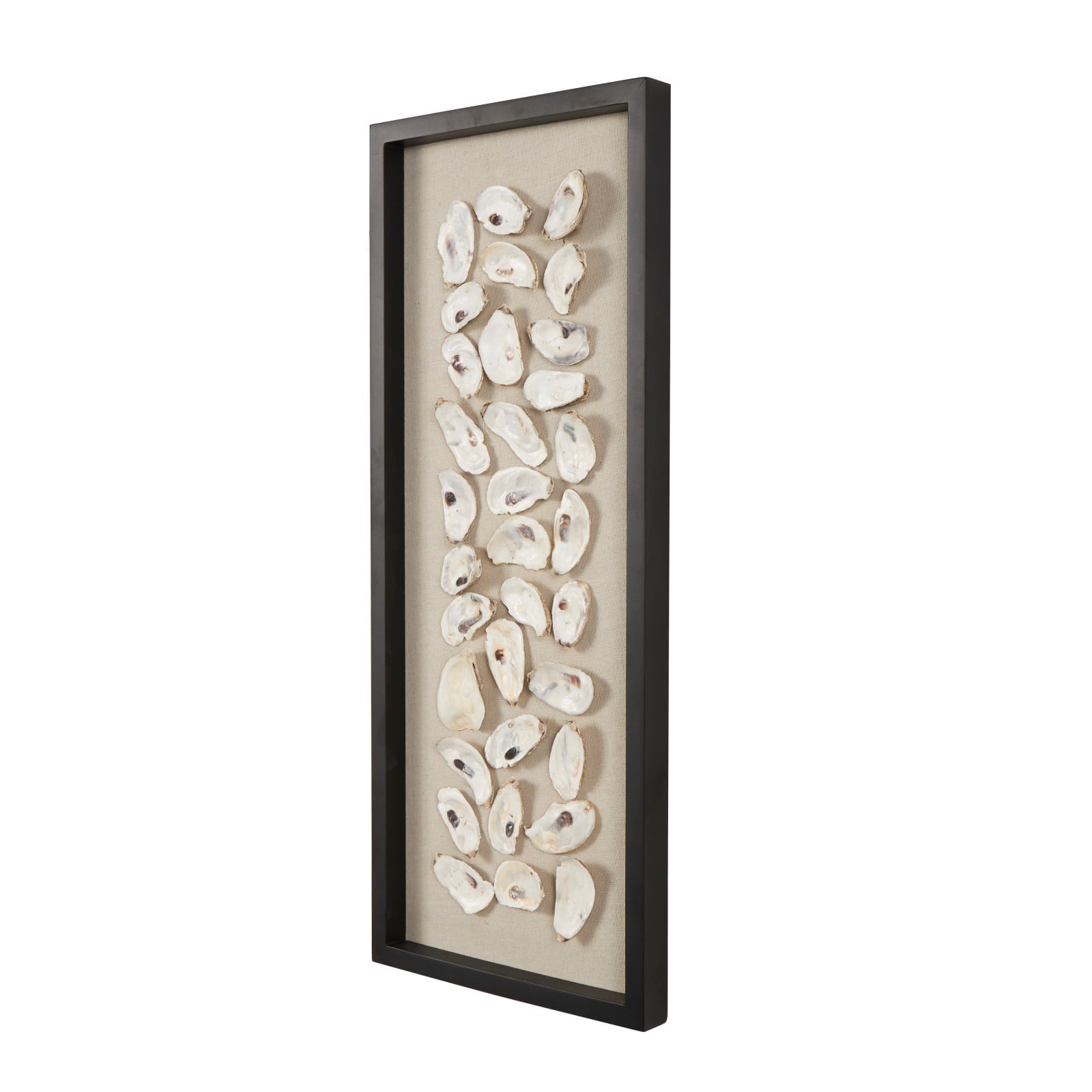 Cream Shell Shell Handmade Abstract Wall Décor with Beige Linen Backing ...