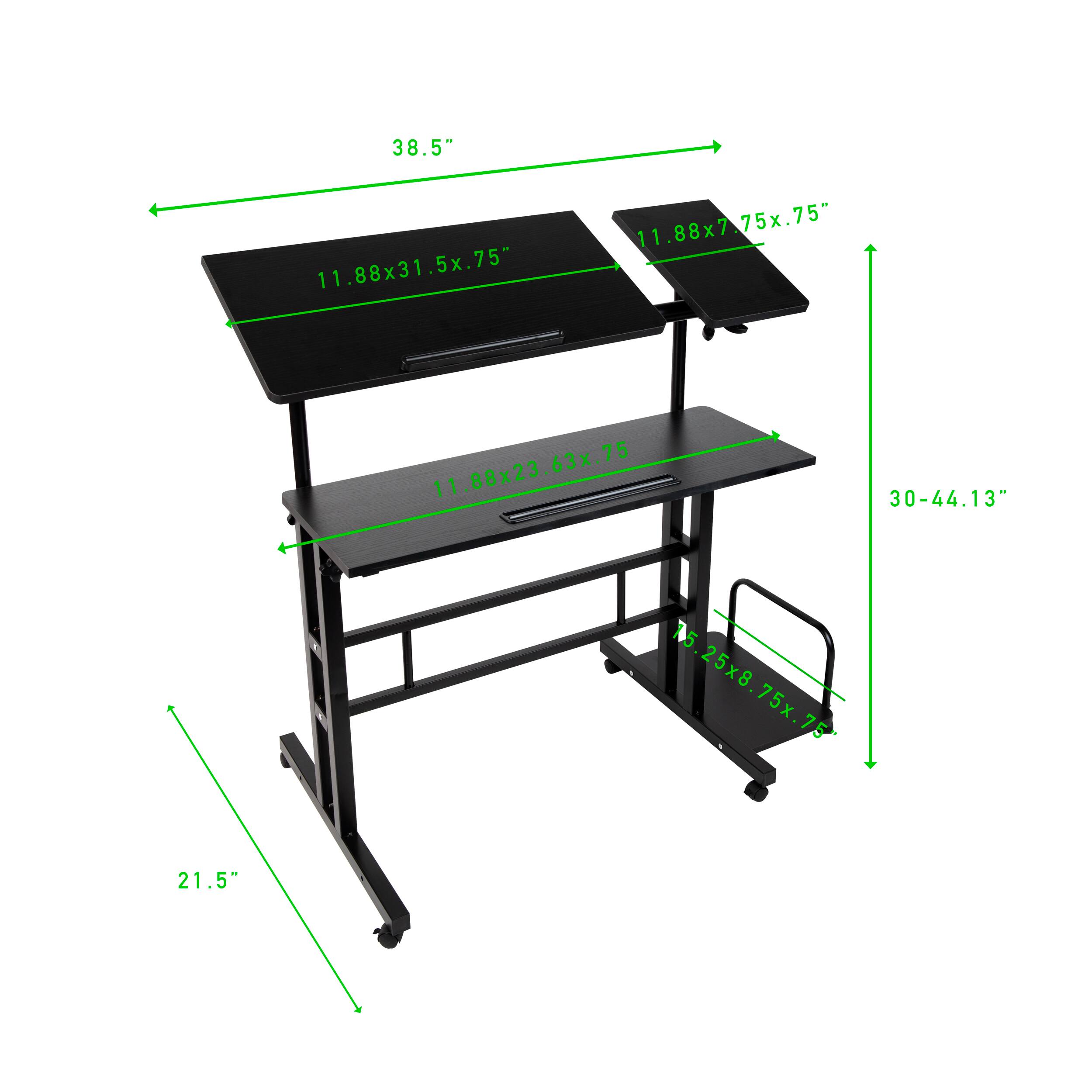 Mind Reader Black Mobile Sitting or Standing Desk | Michaels