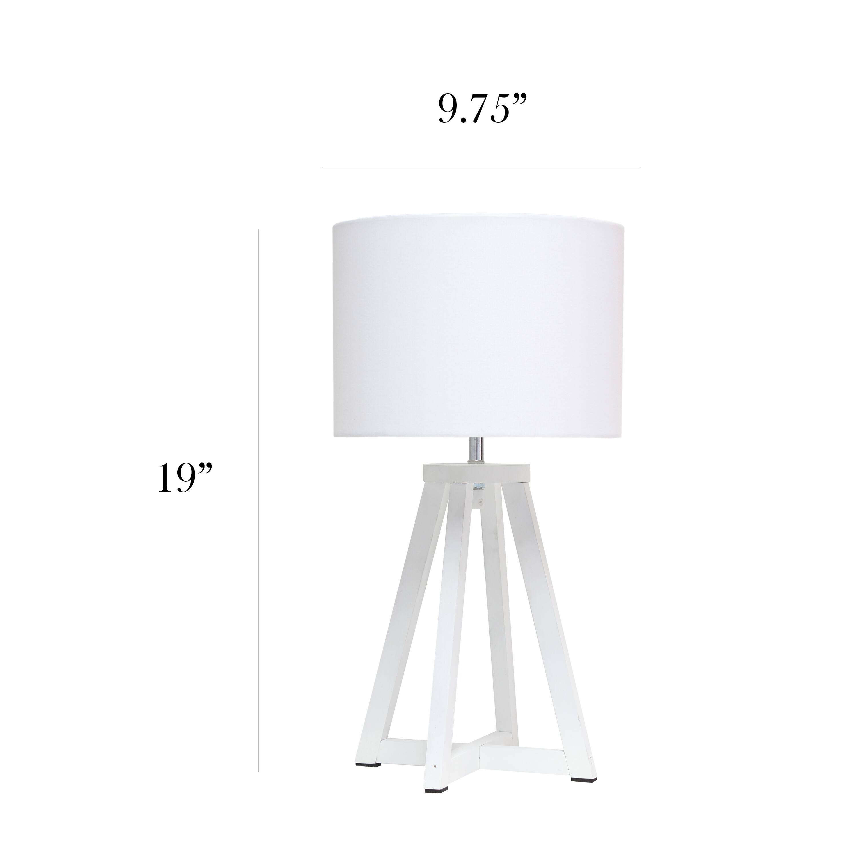 Simple Designs 19" Interlocked Triangular Table Lamp with White Shade ...
