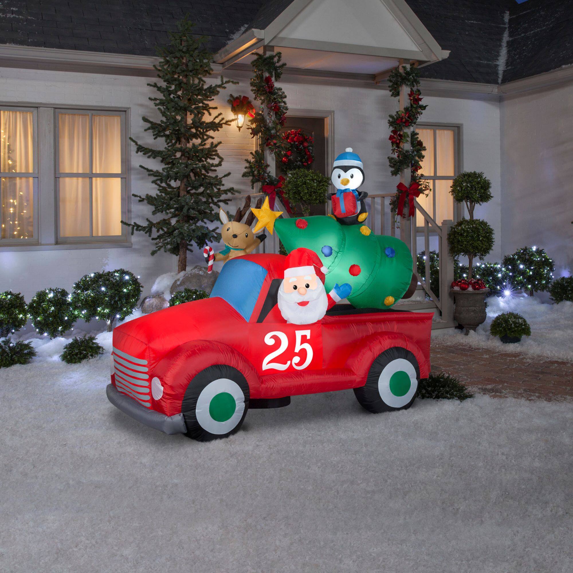 8ft. Airblown® Inflatable Santa in Vintage Truck | Michaels