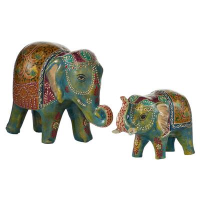 Ceramic Eclectic Elephant Sculpture Set | Michaels