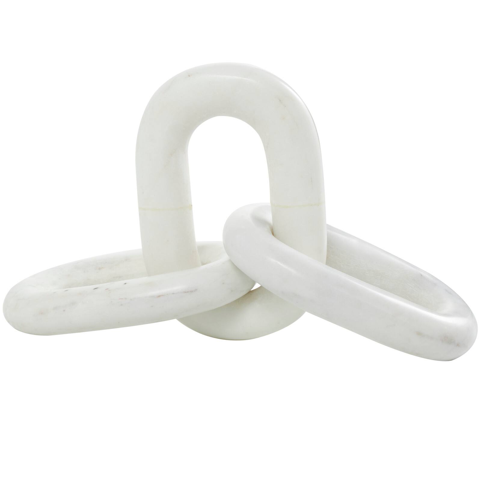 13" White Marble Geometric 3-Link Chain Sculpture Décor | Michaels