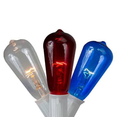 10ct. Red, White & Blue Edison Style String Lights Set | Michaels
