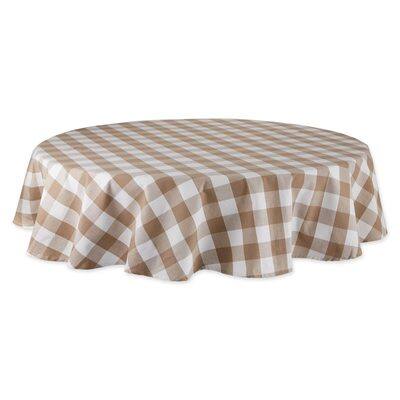DII® 70" Buffalo Check Round Tablecloth, Color: Stone and White | Michaels