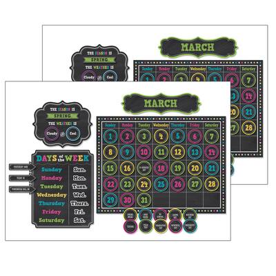 Teacher Created Resources® Chalkboard Brights Calendar Bulletin Board ...