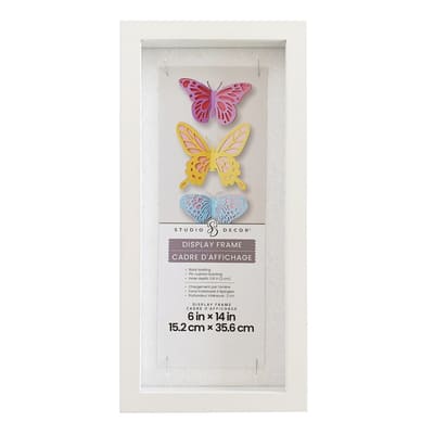 Flat White Display Frame by Studio Décor®, Size: 6" x 14" | Michaels