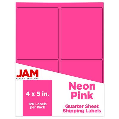 JAM Paper Extra Large Shipping Address Label Stickers, Color: Neon Pink ...
