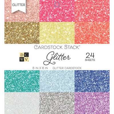 DCWV® Glitter Cardstock Stack® Paper Pad, 6" x 6" | Michaels
