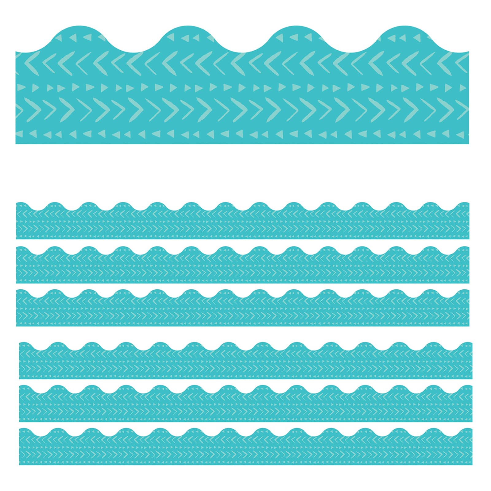 Carson Dellosa Education One World Blue Batik Scalloped Border, 234ft ...