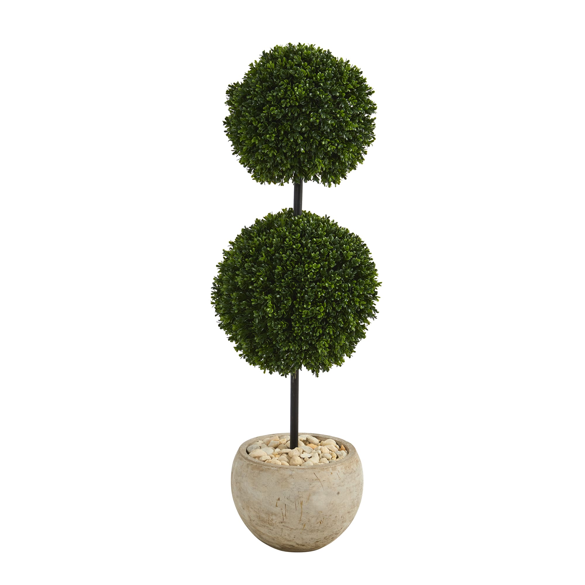 3.75ft. Boxwood Double Ball Topiary in Sand Colored Planter | Michaels