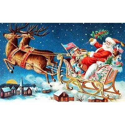 Sparkly Selections Santa on Christmas Eve Diamond Painting Kit, Square ...