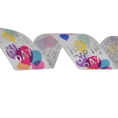 1.5" x 2yd. Happy Birthday Wired Grosgrain Ribbon by Celebrate It ...