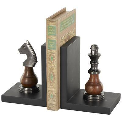 Decorative Dark Brown & Silver Chess Bookend Set | Michaels