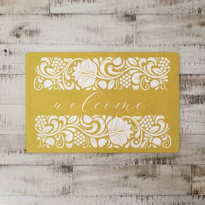 Folk Floral Border 27" x 18" Floor Mat | Michaels