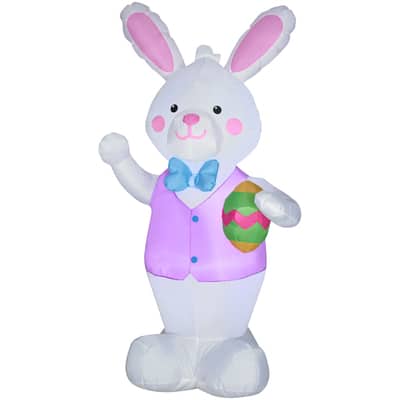 7ft. Airblown® Inflatable Easter Bunny with Decorative Egg | Michaels