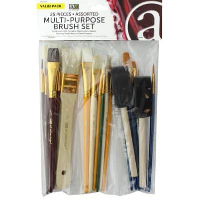 Art Advantage® Multi-Purpose 25 Piece Brush Set | Michaels