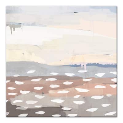 Cream Blue Abstract 20" x 20" Canvas Wall Art | Michaels