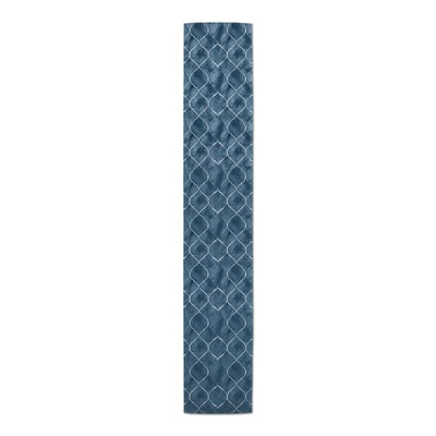90" Blue Ogee Pattern Cotton Twill Runner | Michaels
