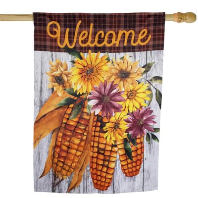 40" x 28" Indian Corn Welcome Fall Harvest Outdoor House Flag | Michaels