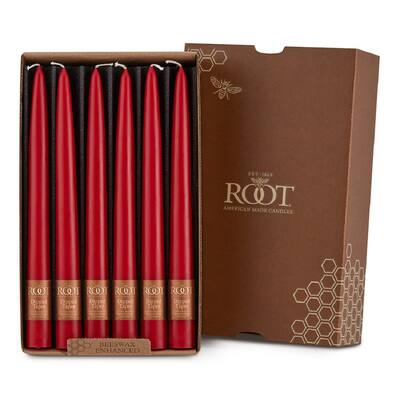 Root Candles 9" Unscented Taper Candles, 12ct., Color: Red | Michaels