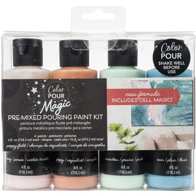 Color Pour Magic Poppy Field Pre-Mixed Paint Kit, 4ct. | Michaels