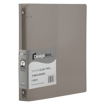 JAM Paper Glass Twill Plastic 3-Ring Binder, Color: Smoke Gray | Michaels