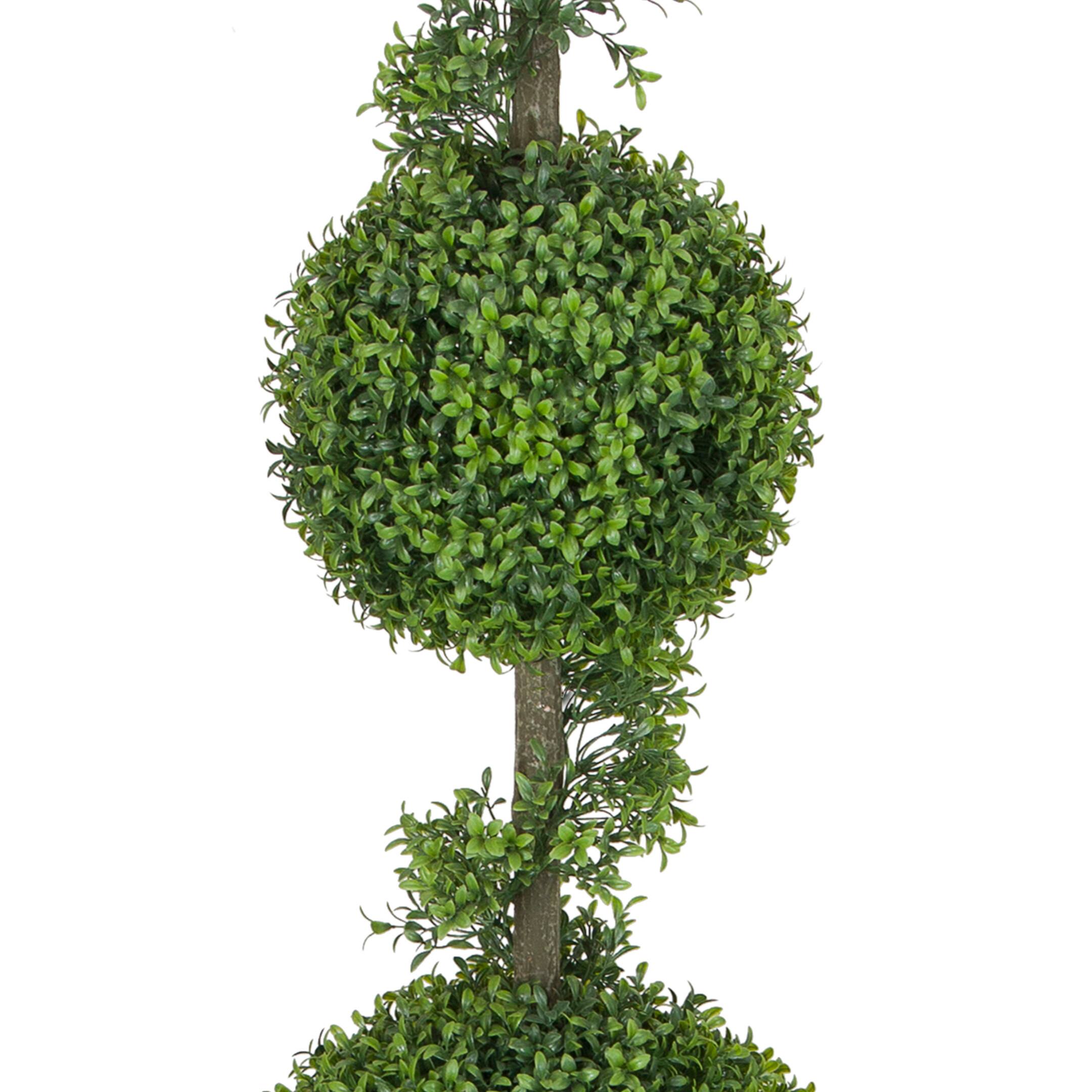 5ft. Topiary Triple Ball Boxwood Artificial Tree in Decorative Urn ...