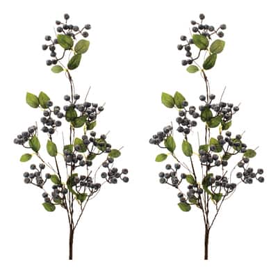 35" Blue Berry Foliage Sprays, 2ct. | Michaels