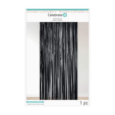 Black Fringe Curtain by Celebrate It™ | Michaels