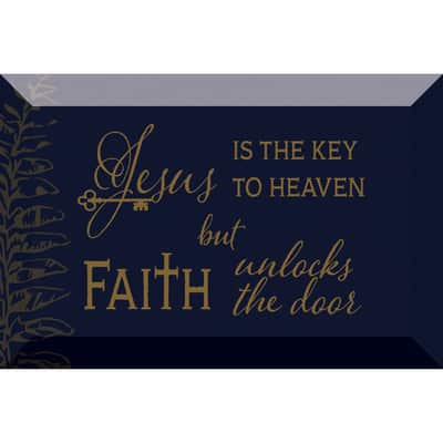Jesus Is The Key Glass Plaque with Easel & Hanger | Michaels