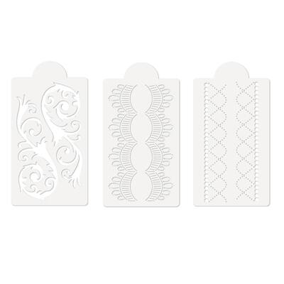 Buy in Bulk - 12 Packs: 3 ct. (36 total) Elegant Print Cake Stencils by ...