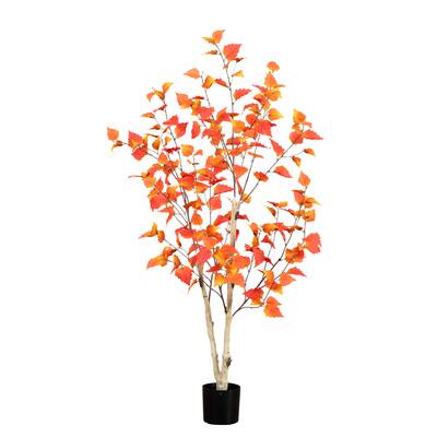 4ft. Potted Artificial Autumn Birch Tree | Michaels