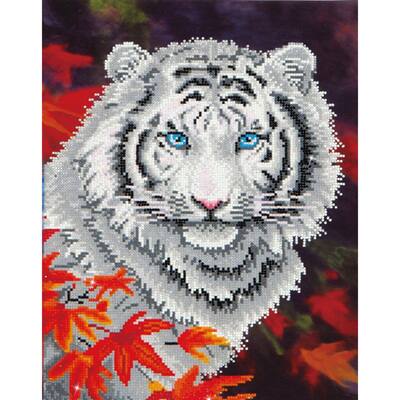 Diamond Dotz® White Tiger in Autumn Diamond Painting Kit | Michaels