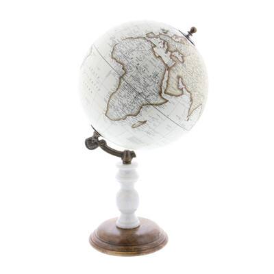14" White Marble & Metal Modern Globe | Michaels