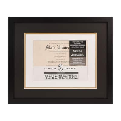 8.5" x 11" Black Document Frame with Triple Mat by Studio Décor® | Michaels
