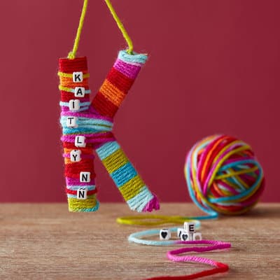 Yarn-Wrapped Initial Christmas Ornament | Projects | Michaels