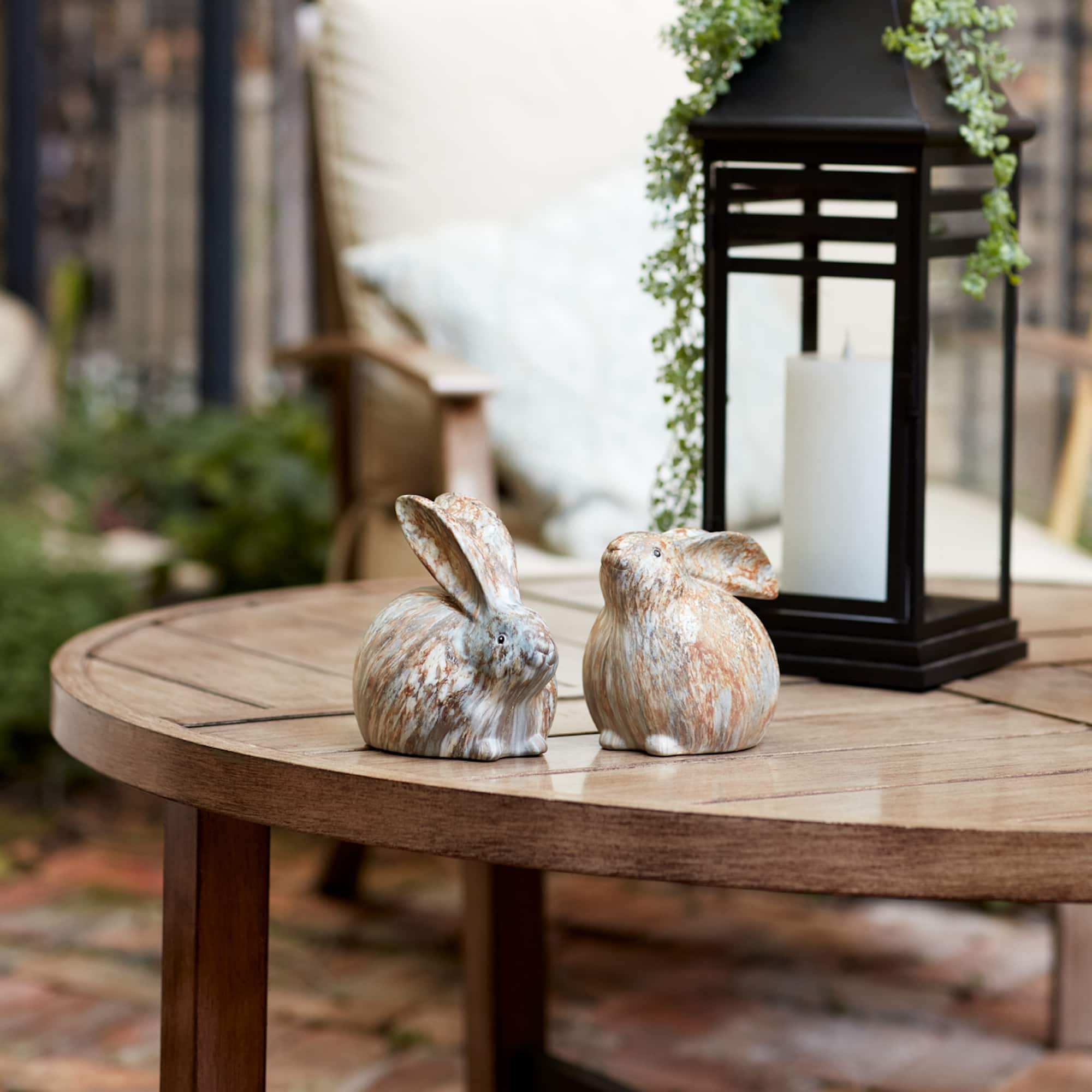 6.5" Marble Design Rabbit Figurine Set | Michaels