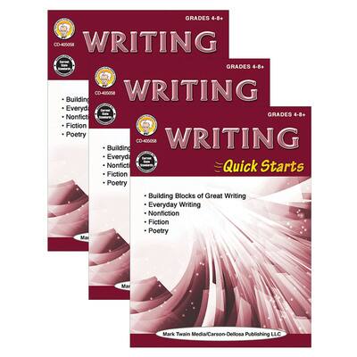 Mark Twain Writing Quick Starts Workbook, Grade 4-12, 3ct. | Michaels