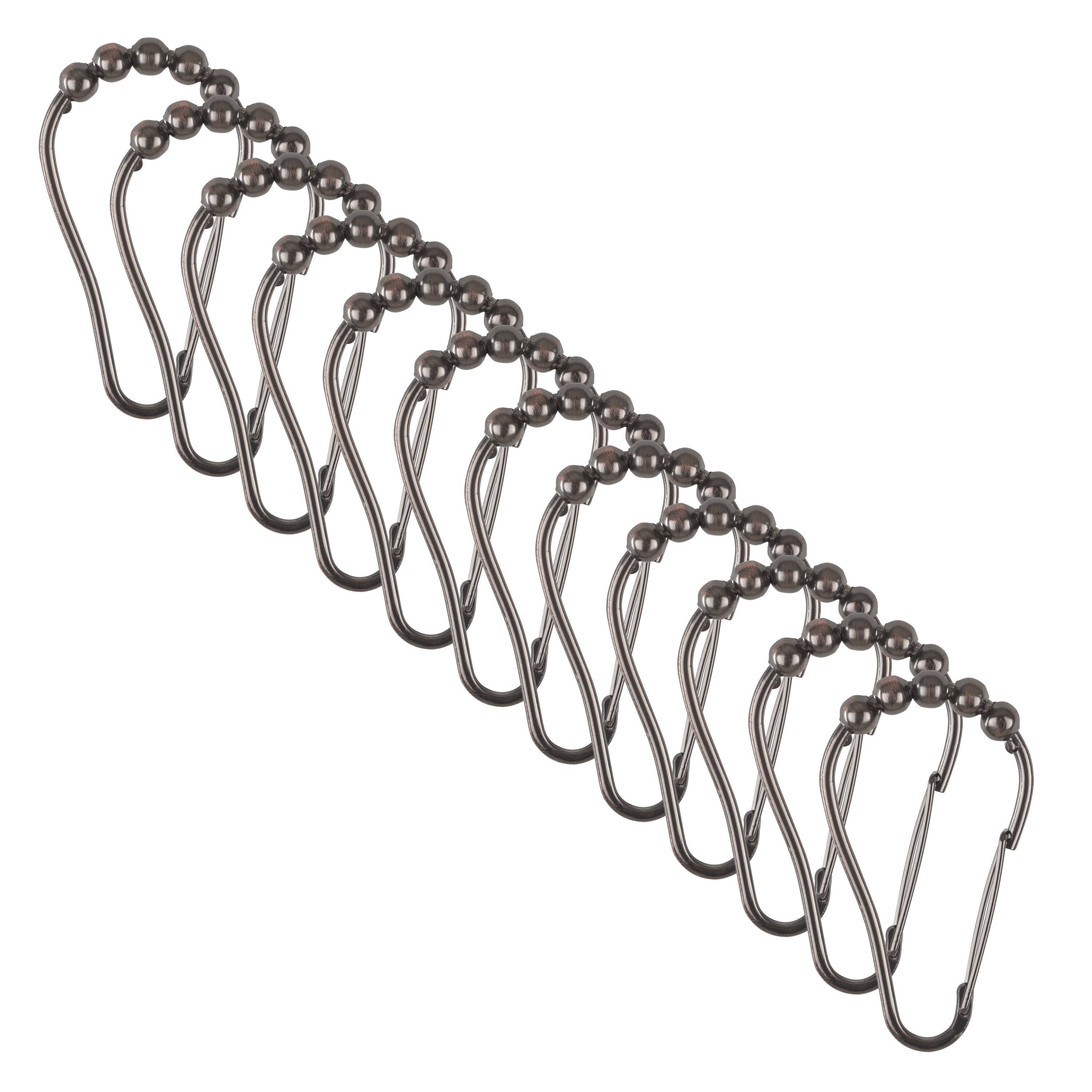 Bath Bliss Oil Rubbed Bronze 12 Piece Carabiner Shower Curtain Roller ...