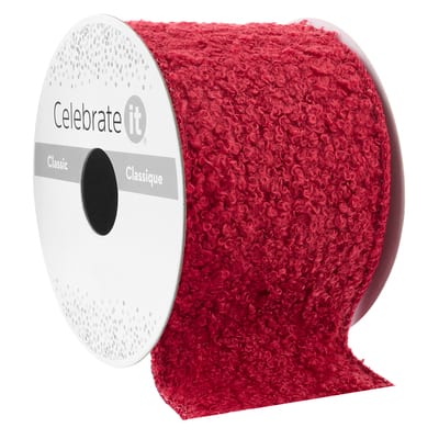 2.5" x 3yd. Faux Fur Sherpa Wired Ribbon by Celebrate It® Classic ...