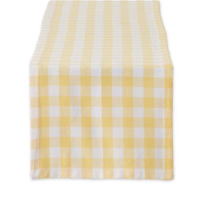 Yellow and White Checkers Table Runner 14" x 108" | Michaels