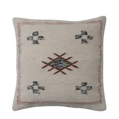 Hello Honey® Multicolor Geometric Design Wool Blend Throw Pillow Cover ...