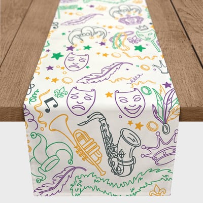 72" Mardi Gras Graffiti Table Runner | Michaels
