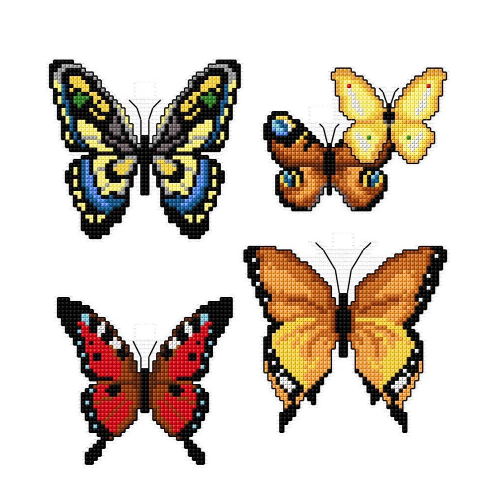 Crafting Spark Butterflies Plastic Canvas Counted Cross Stitch Kit ...