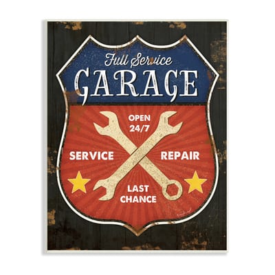 Stupell Industries Full Service Garage Sign Rustic Americana Highway ...