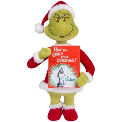 18.5" Grinch Holiday Greeter with How the Grinch Stole Christmas Book ...