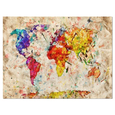 Designart - Vintage World Map Watercolor - Map Canvas Art Print | Michaels