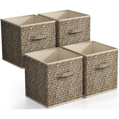 Sorbus 11" Beige Woven Foldable Storage Cubes, 4ct. | Michaels