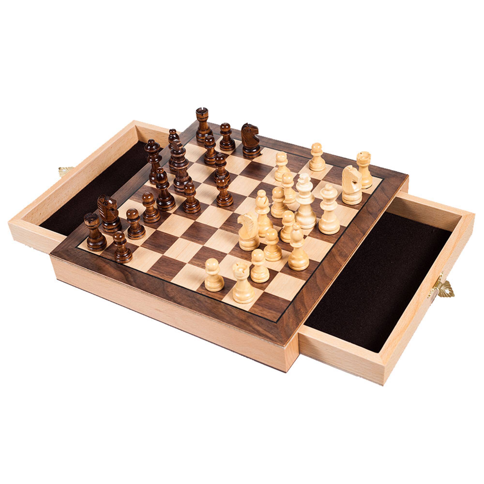 Toy Time Elegant Wooden Inlaid Magnetized Chess Cabinet Set | Michaels