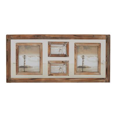 4 Opening Brown Wood Vintage Collage Frame | Michaels